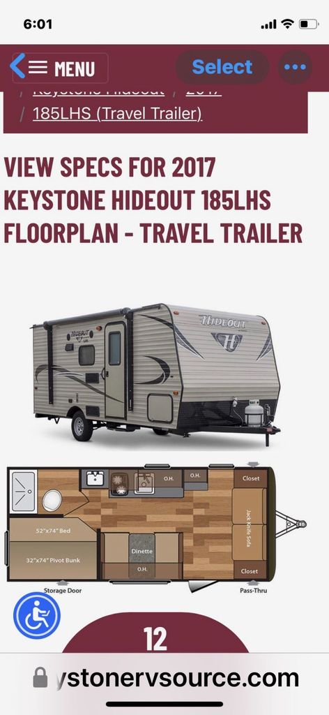 2017 Keystone Hideout LHS Mini 185LHS - National Vehicle